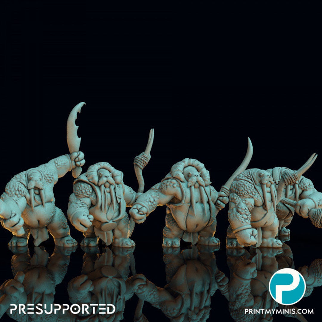 Walrus Men Resin RPG Miniature - Print My Minis - Etsy