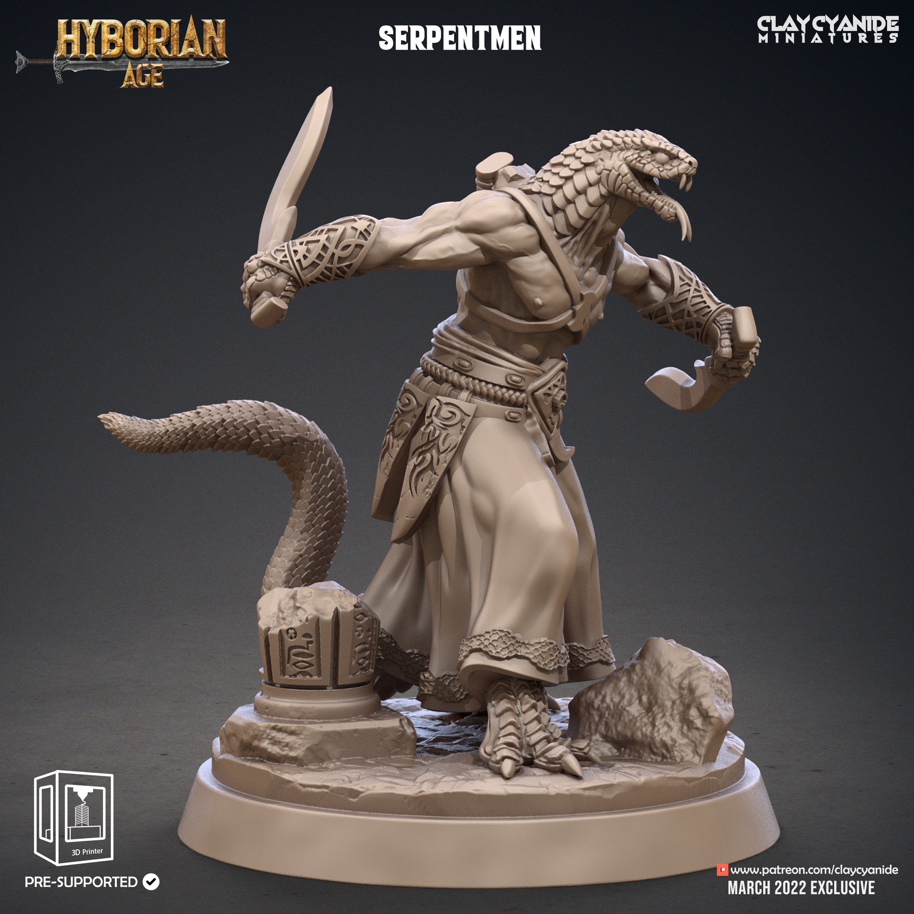 Serpent Men Resin Miniature Set Hyborian Age Series RPG - Etsy