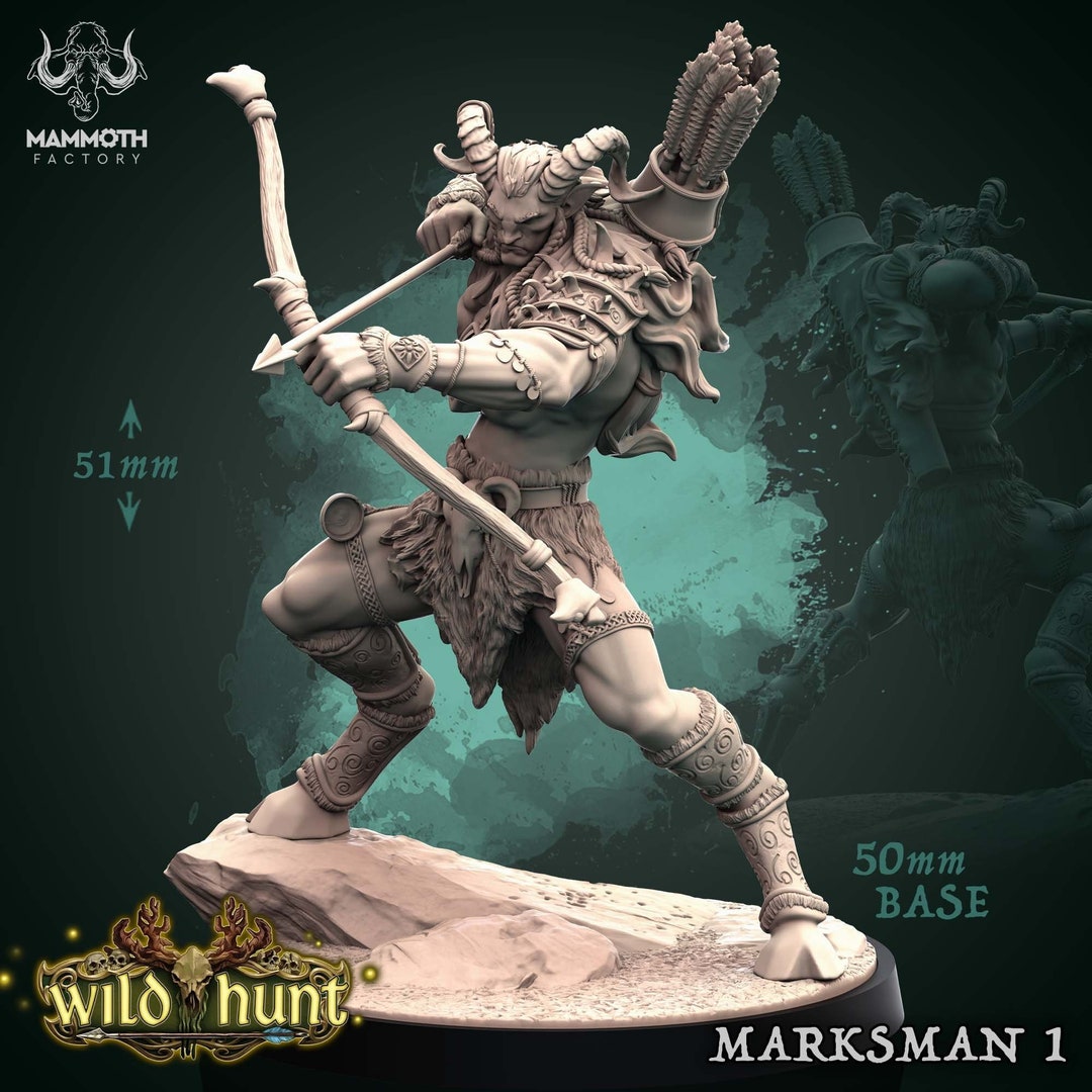 Faun Marksman Tabletop Miniature Set | Wild Hunt Collection | Mammoth ...