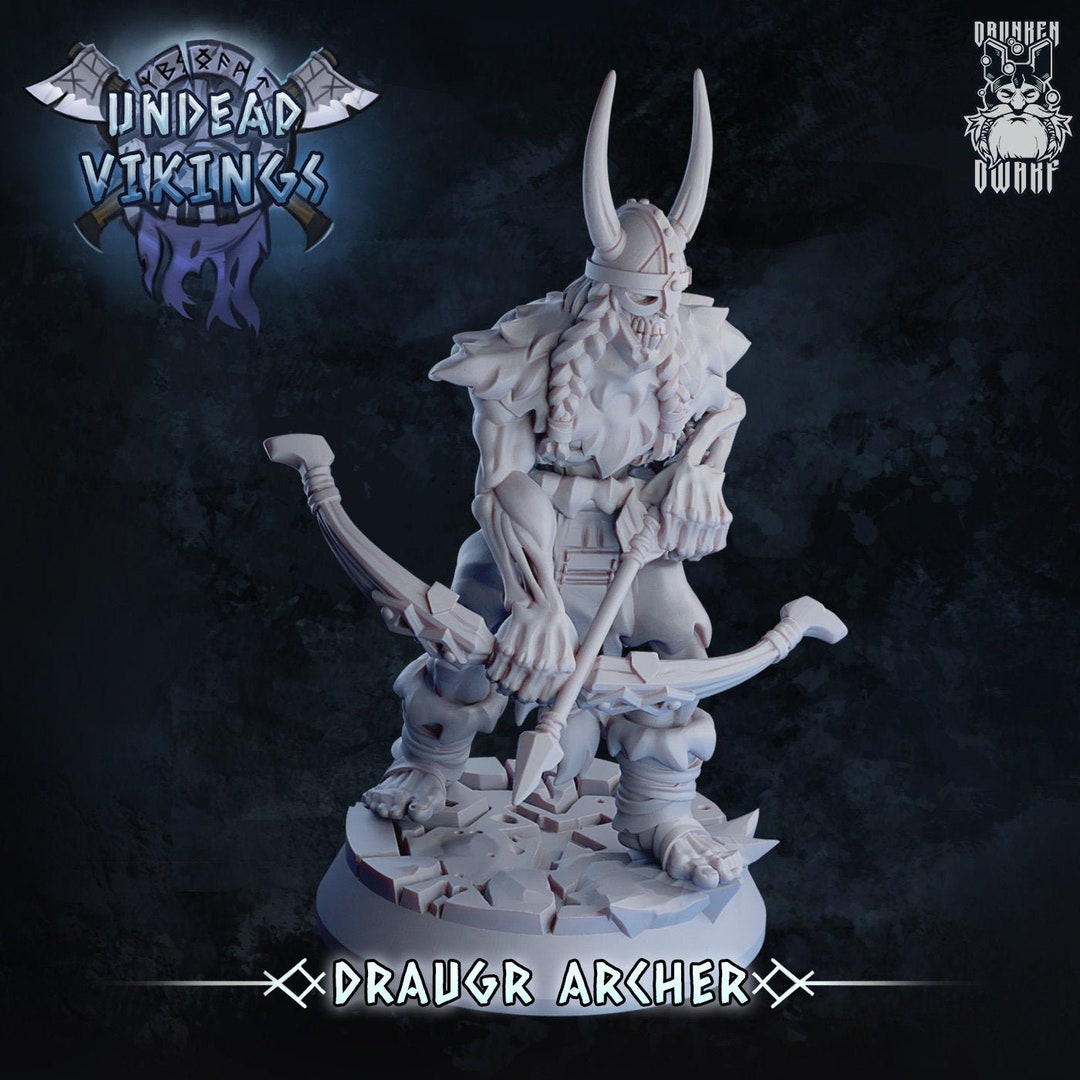 Undead Viking draugr Archer Resin Miniature Undead Vikings Series RPG ...