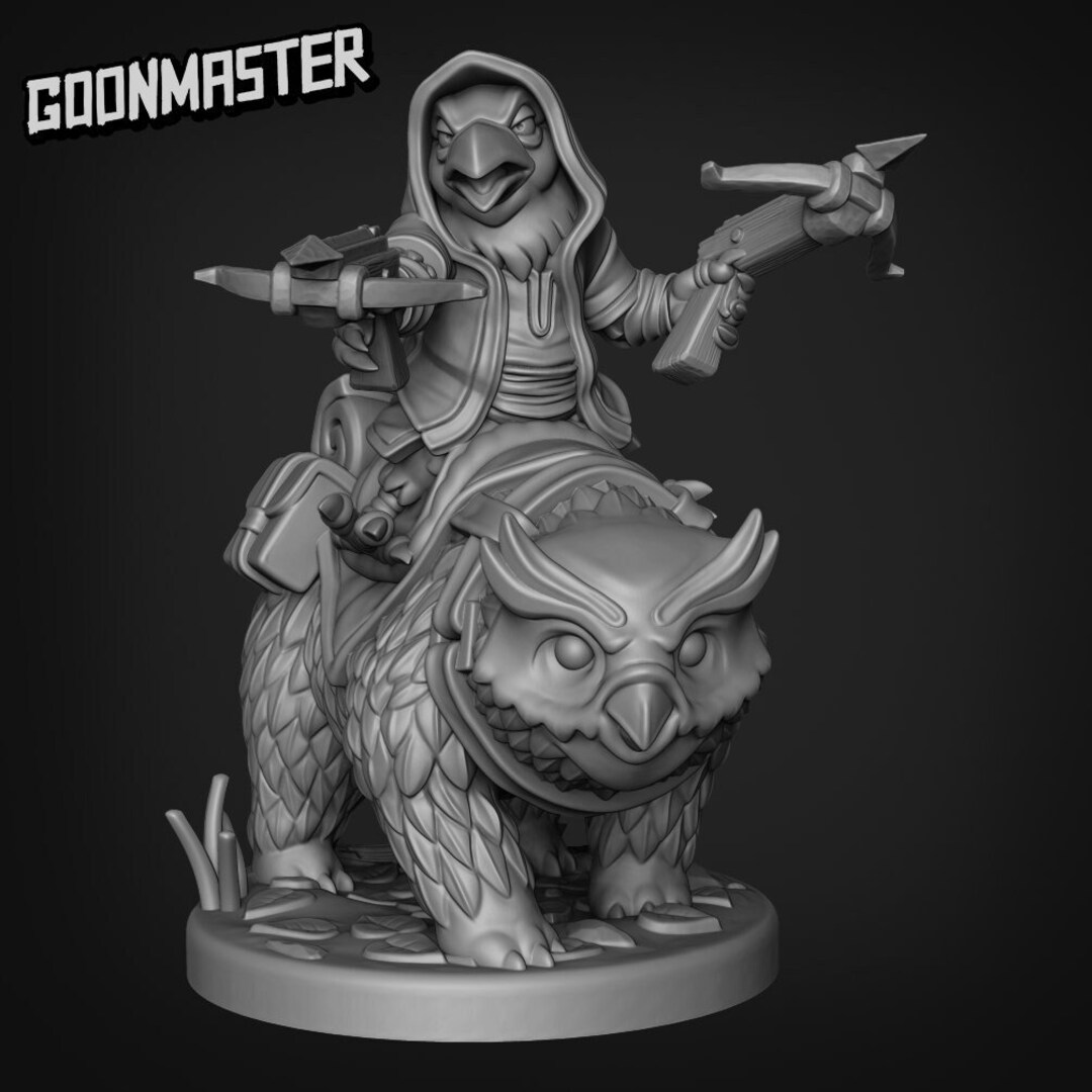 Assassin Crow on Owlbear Mount Resin Miniature Set | Murder Birds ...
