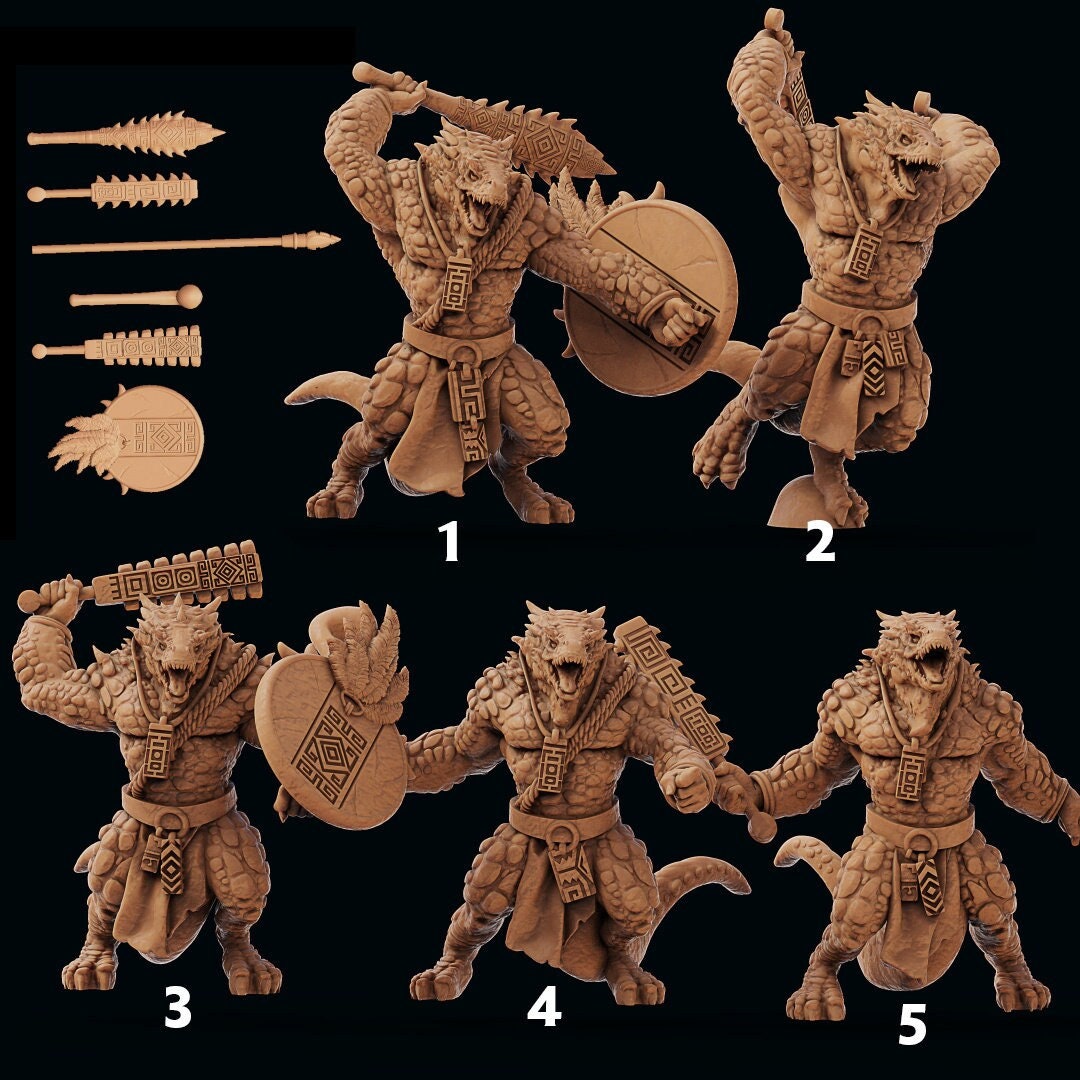 Lizardman Infantry Variants Resin RPG Miniatures | Print My Minis ...