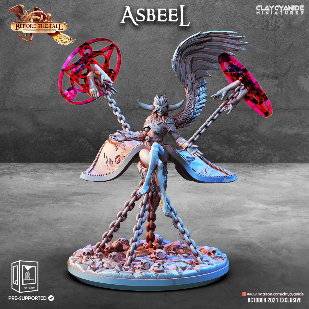 Asbeel Fallen Angel of Ruin Resin Miniature | Before the Fall Series ...