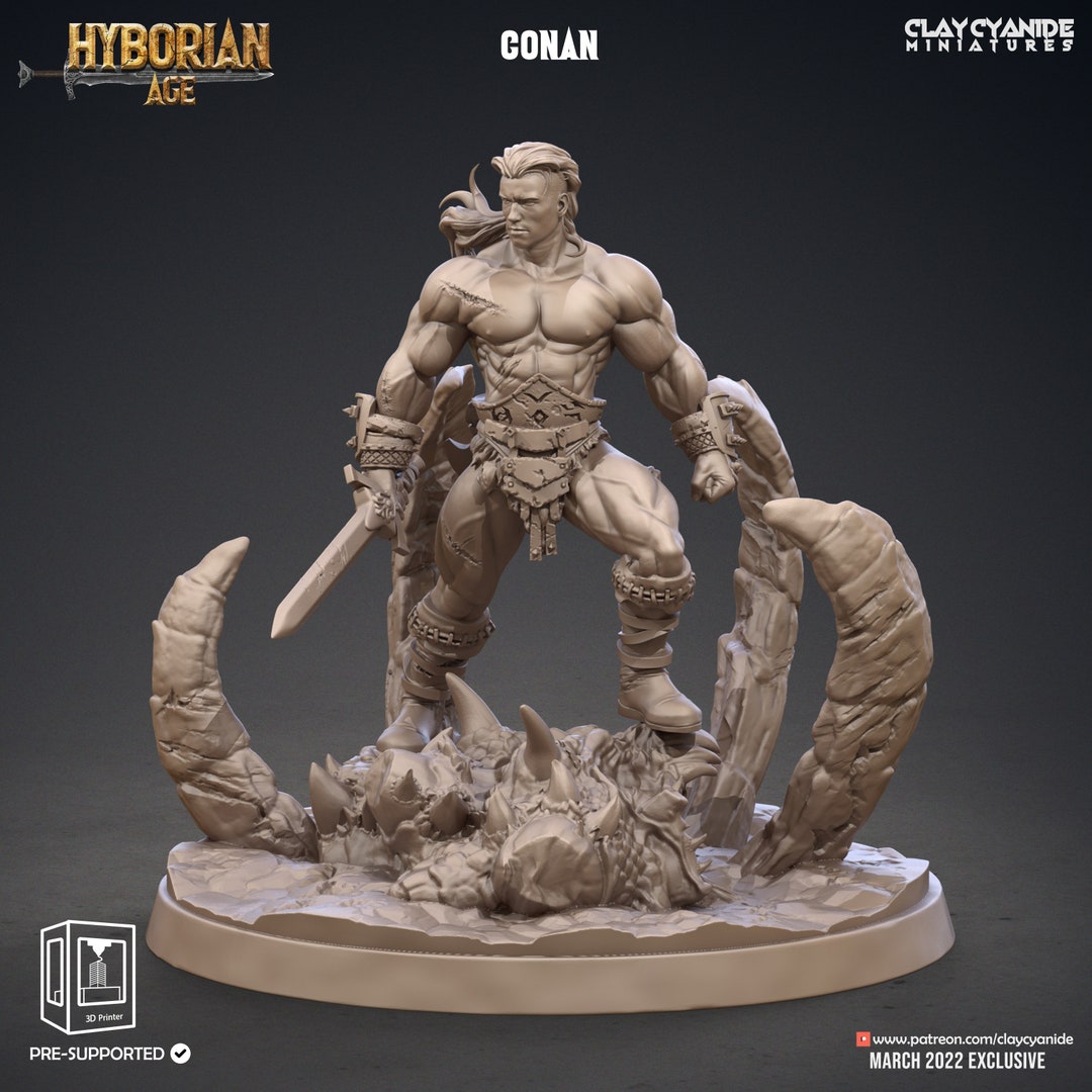 Conan of Cimmeria Resin Miniature | Hyborian Age Series RPG Tabletop ...