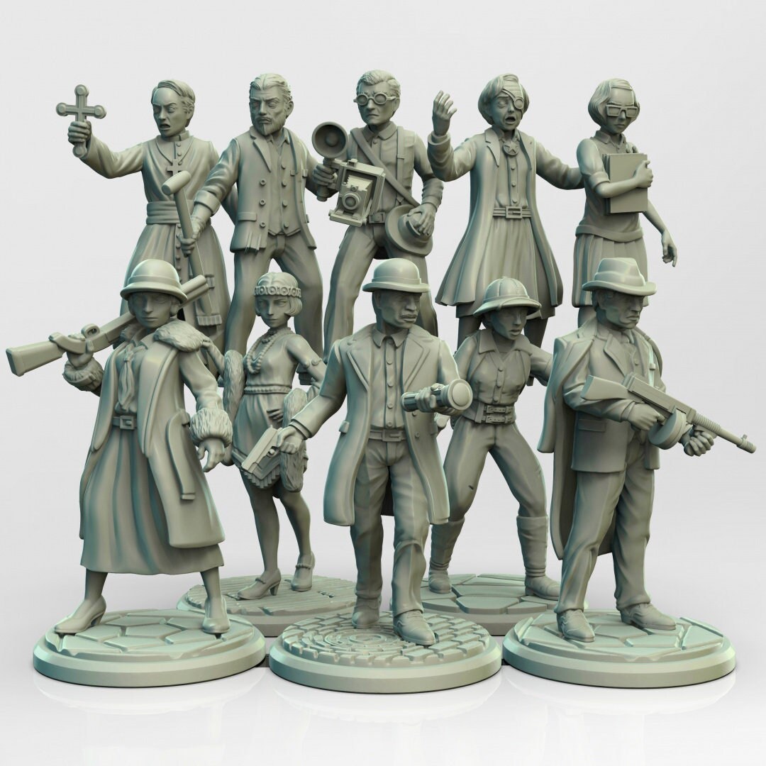 Innsmouth Investigators Lovecraft Resin Miniature Set | Innsmouth ...
