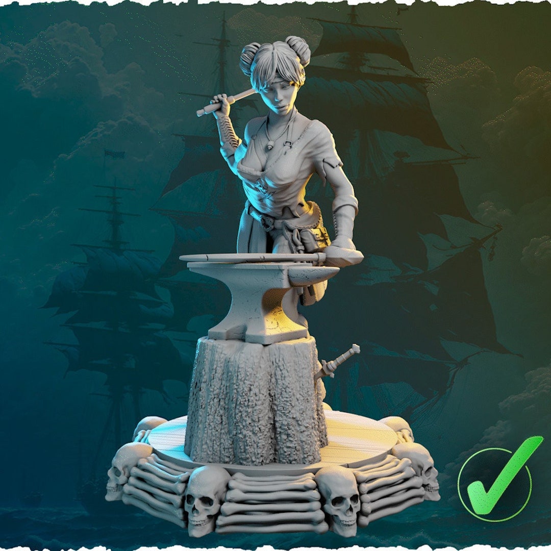 Rosanna Female Pirate Blacksmith TTRPG Miniature | Ladies of the Sea ...