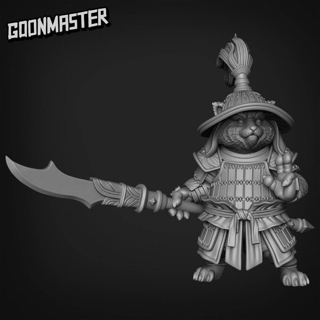 Red Panda Samurai Crescent Blades Resin Miniature Set | Rowdy Red ...