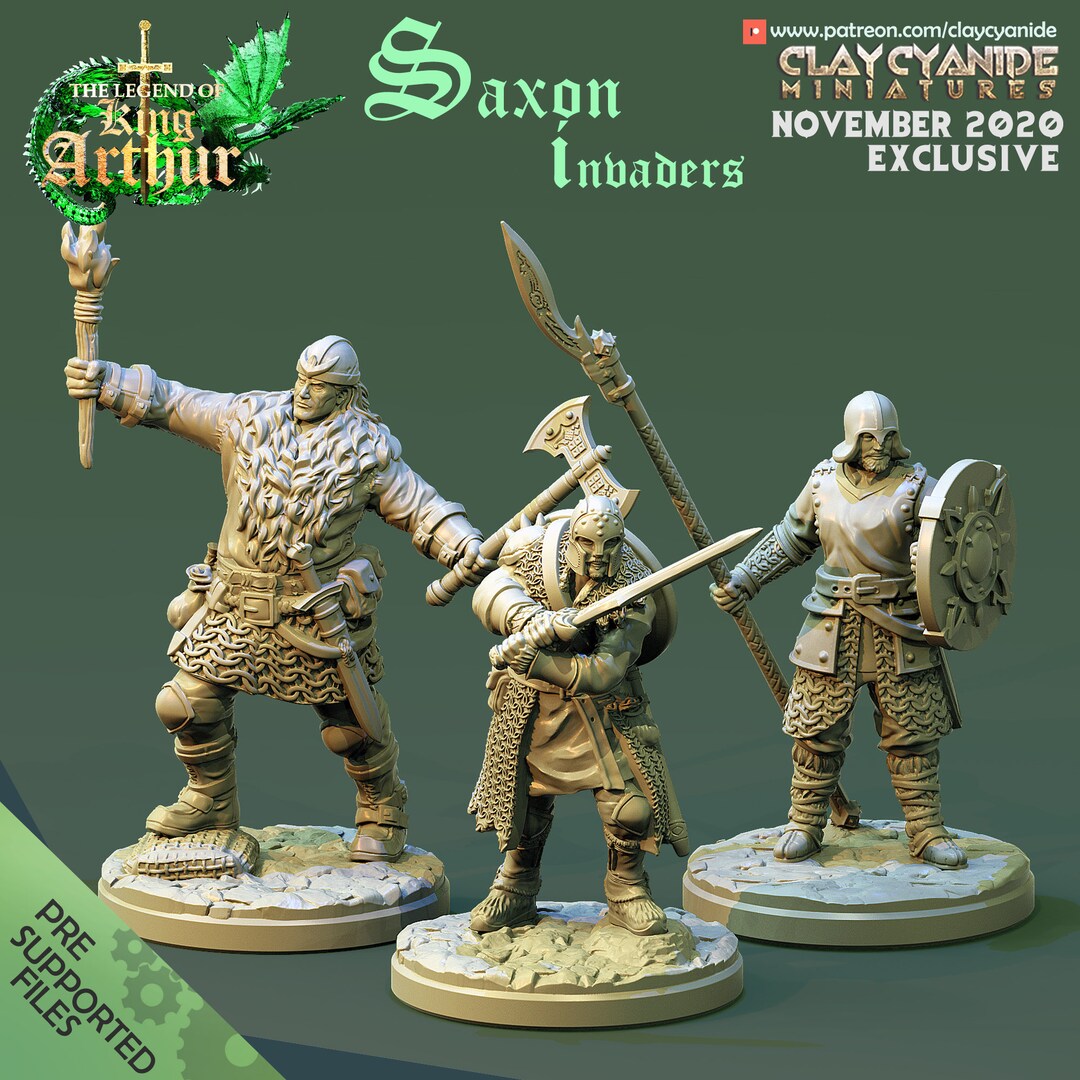 Saxon Invaders Resin Miniature Set Arthurian Legends Series RPG ...