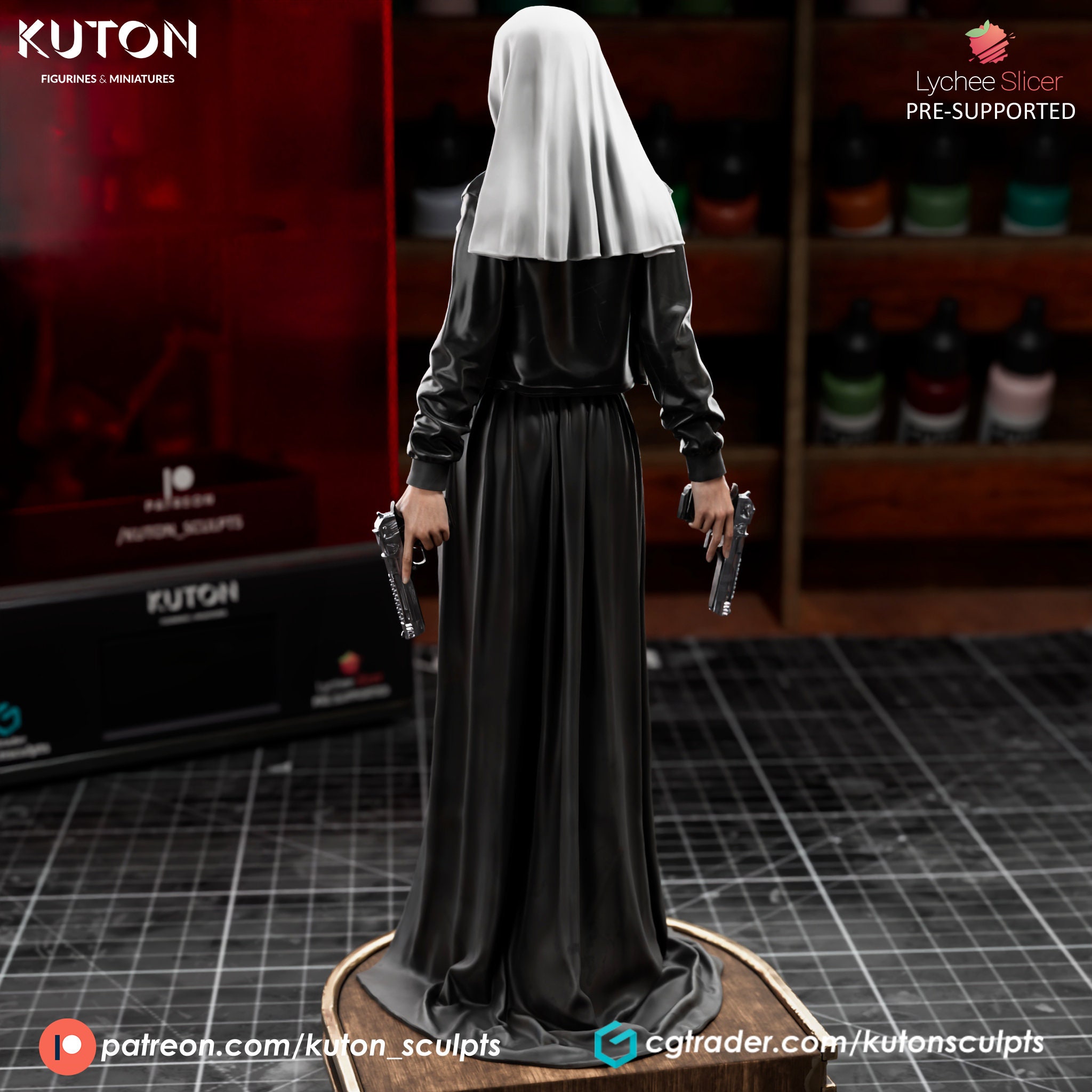 Assassin Nun Warrior Pin up Statue & Miniature | Kuton Figurines - Etsy