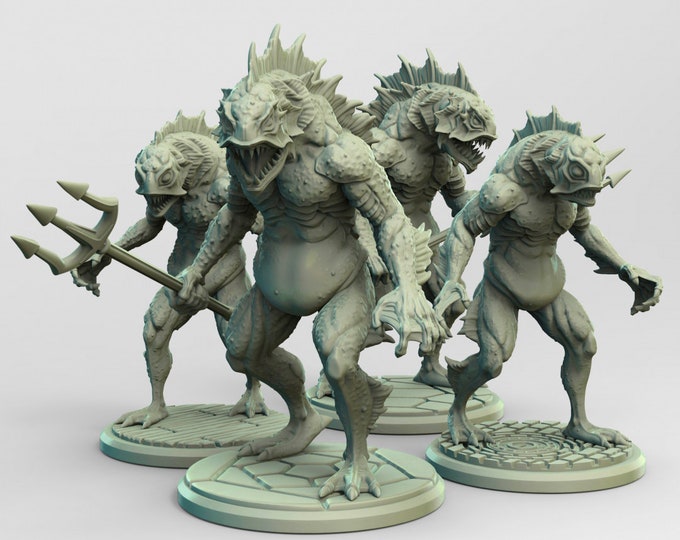 Deep Ones Lovecraft Resin Miniature Set Innsmouth Investigators Series ...