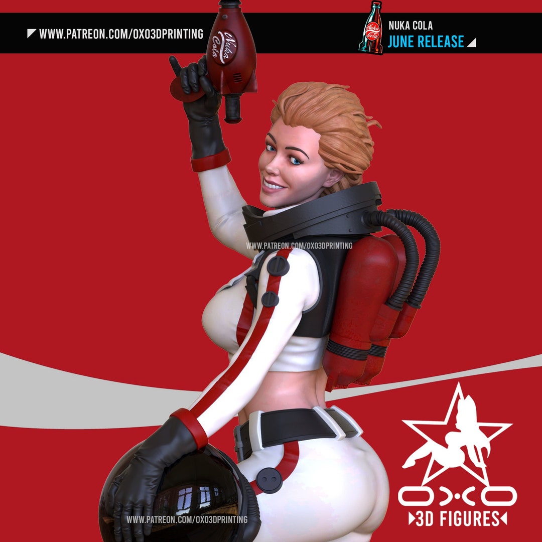 Retro Rocket Cola Girl Pin up Statue & Miniature | OXO 3D - Etsy