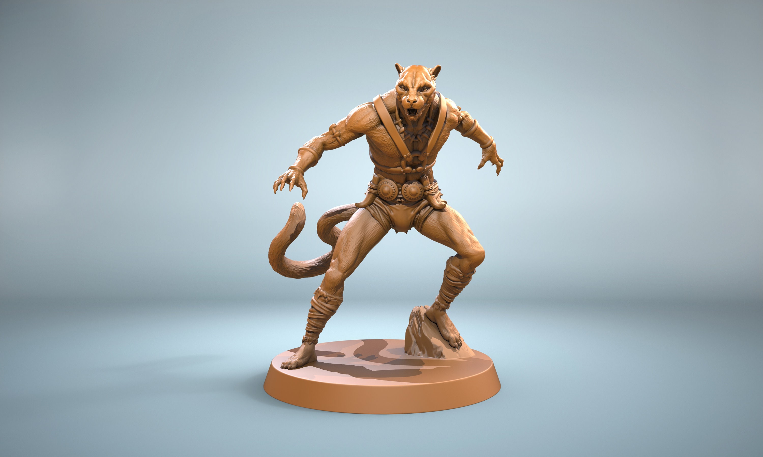 Panthera Warriors Catfolk Resin Figure Set Kingdom of | Etsy