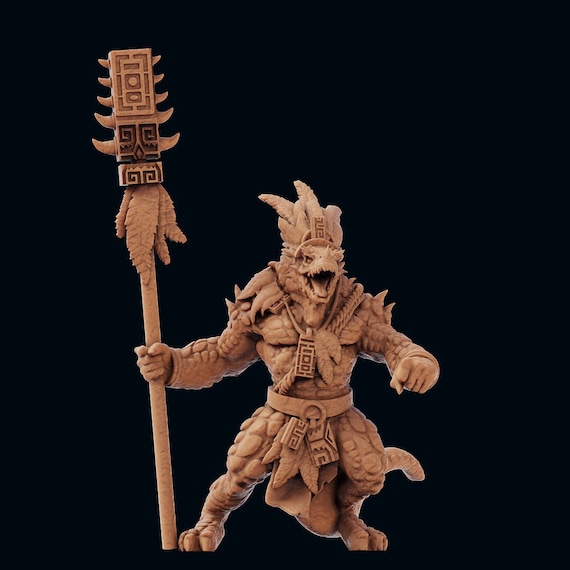 Lizardman Mage Priest Resin RPG Miniature Print My Minis | Etsy