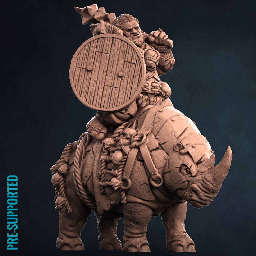 Ogre Rhino War Boss Resin Tabletop RPG Miniature | Print My Minis ...