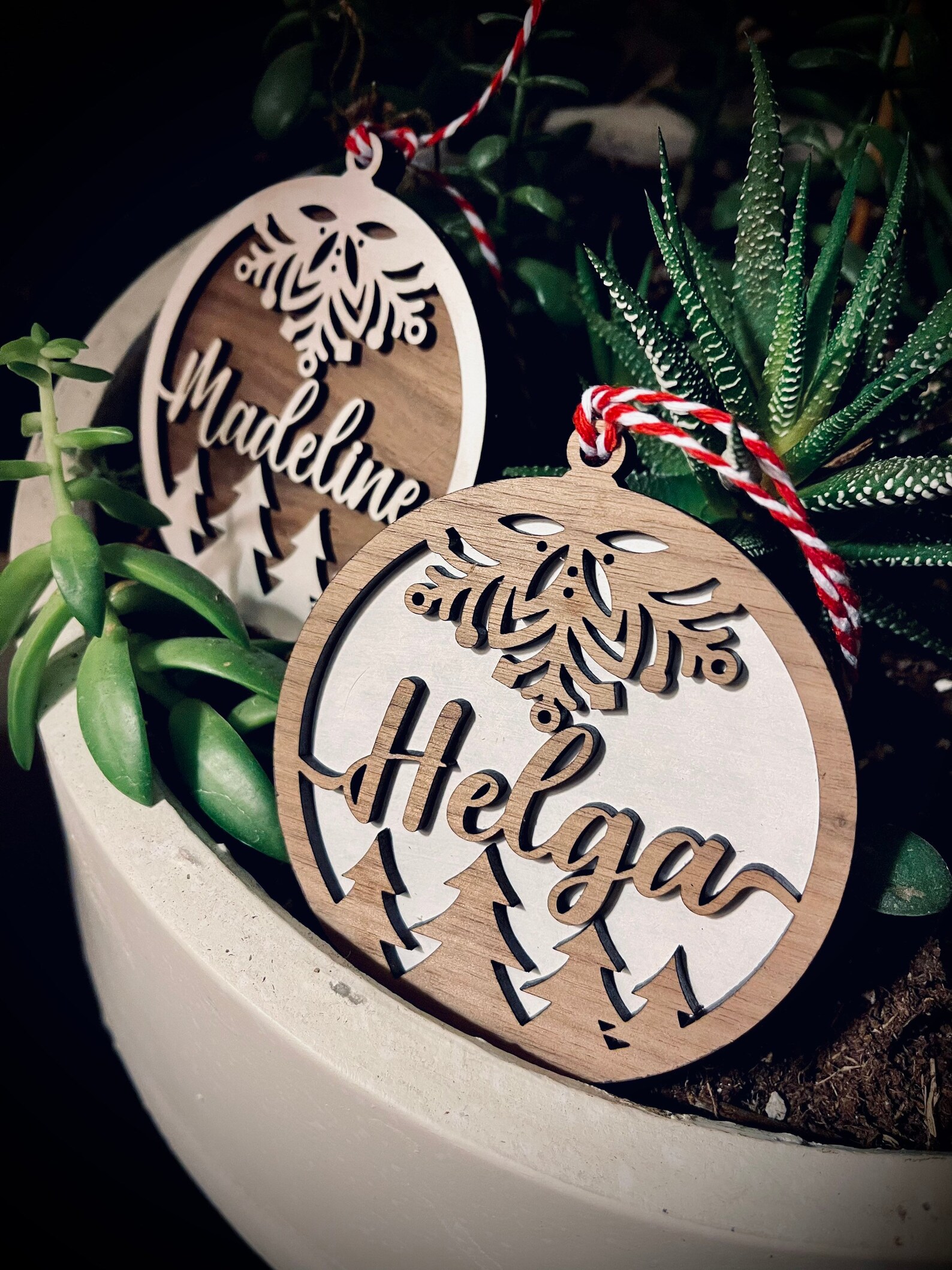 Personalized Name Christmas Ornaments Wooden Ornaments Laser - Etsy