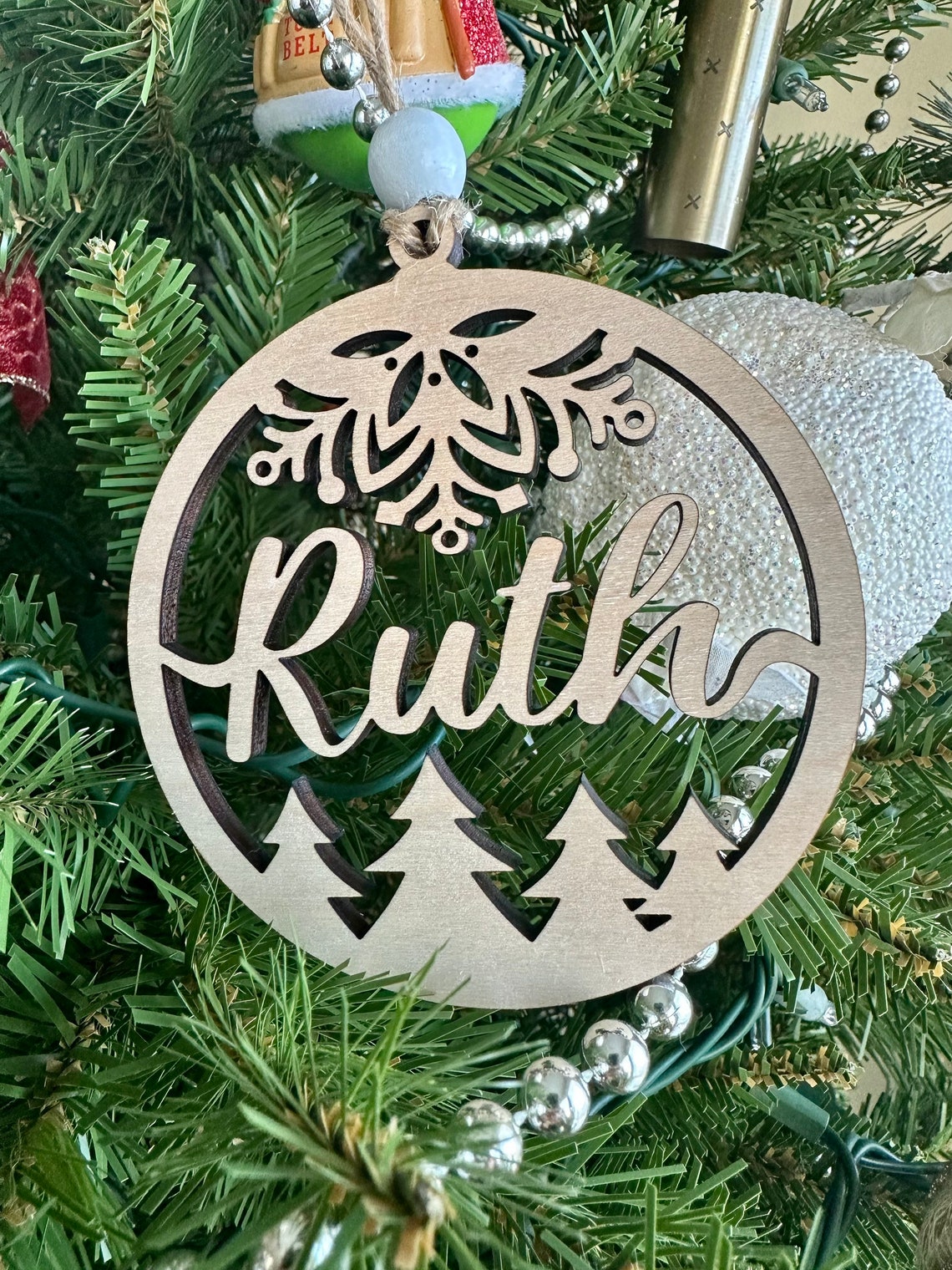 Personalized Name Christmas Ornaments Wooden Ornaments Laser - Etsy
