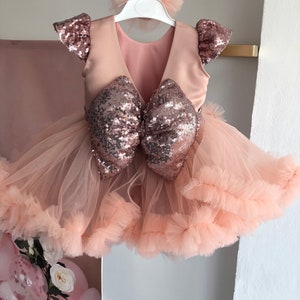Tutu Flower Girl Dress Dusty Rose Girl Dress Blush Flower - Etsy