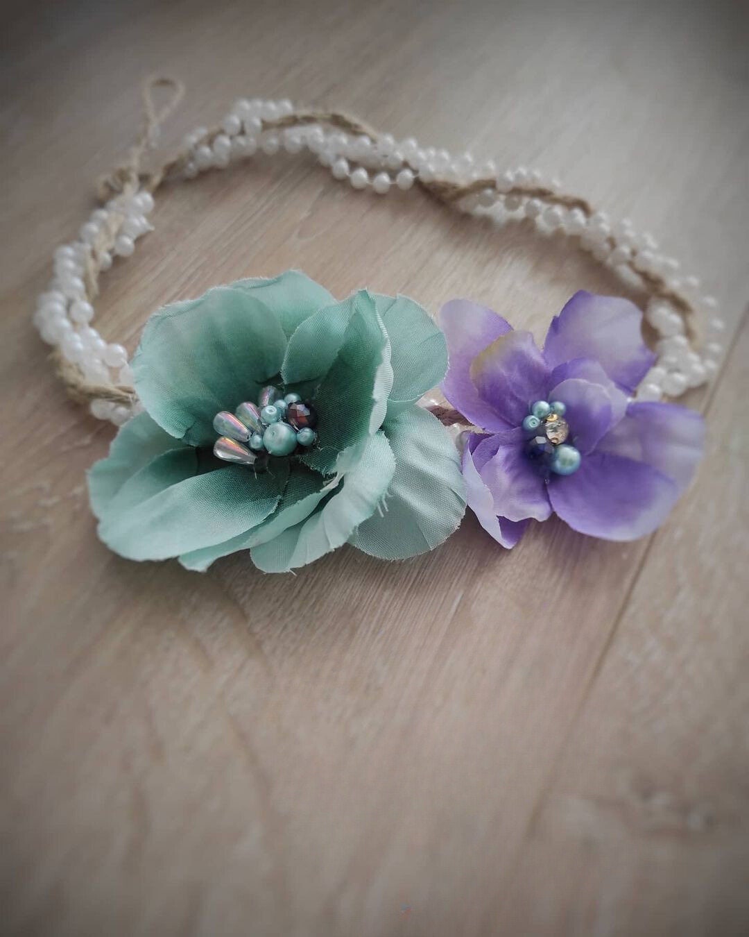 Princess Mermaid Costume Crown Flower and Pearl Headband - Etsy