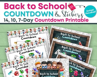First Day of School Countdown Printable, Back to School Countdown, Time ...