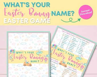 Easter What's Your Bunny Name Game, Printable Easter Party Games, Fun ...