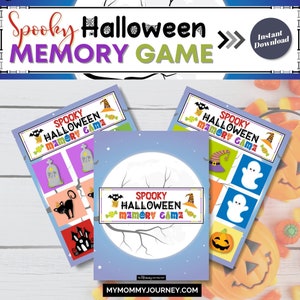 Spooky Halloween Memory Game, Printable Halloween Matching Game ...