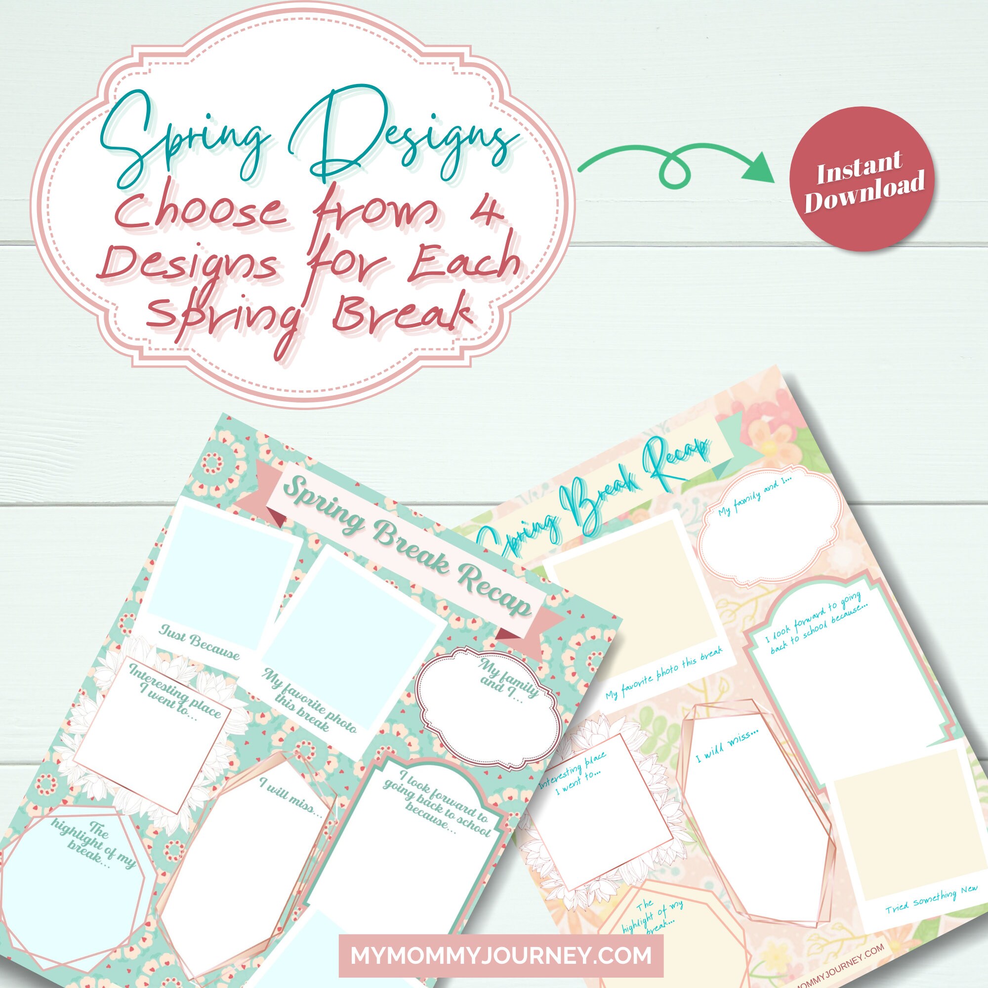 Spring Break Memory Keeper Bundle, Spring Break, Printable Journal for ...