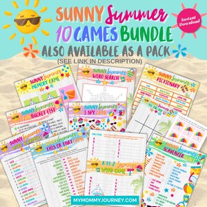 Sunny Summer Tic Tac Toe Game, Tic Tac Toe Printable Board Game ...