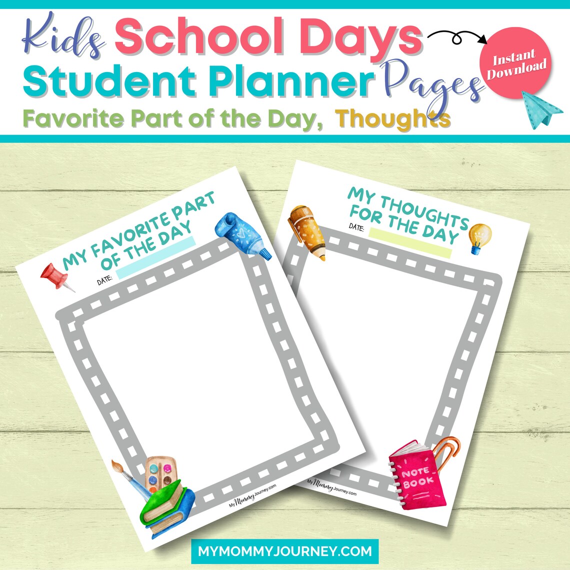 Kids School Days Student Planner Back to School Planner - Etsy