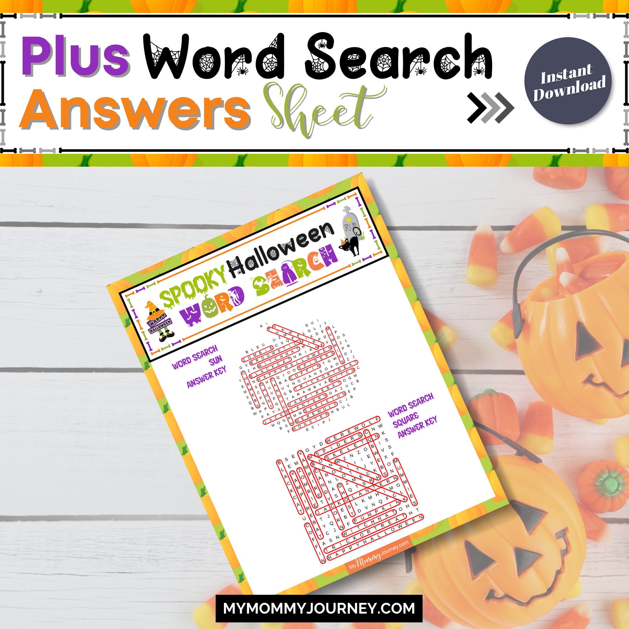 Spooky Halloween Word Search, Printable Halloween Activity, Halloween ...