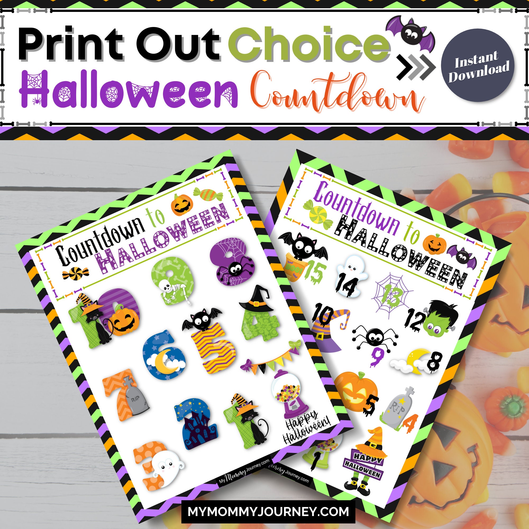 Halloween Countdown Printable Pack Printable Halloween - Etsy