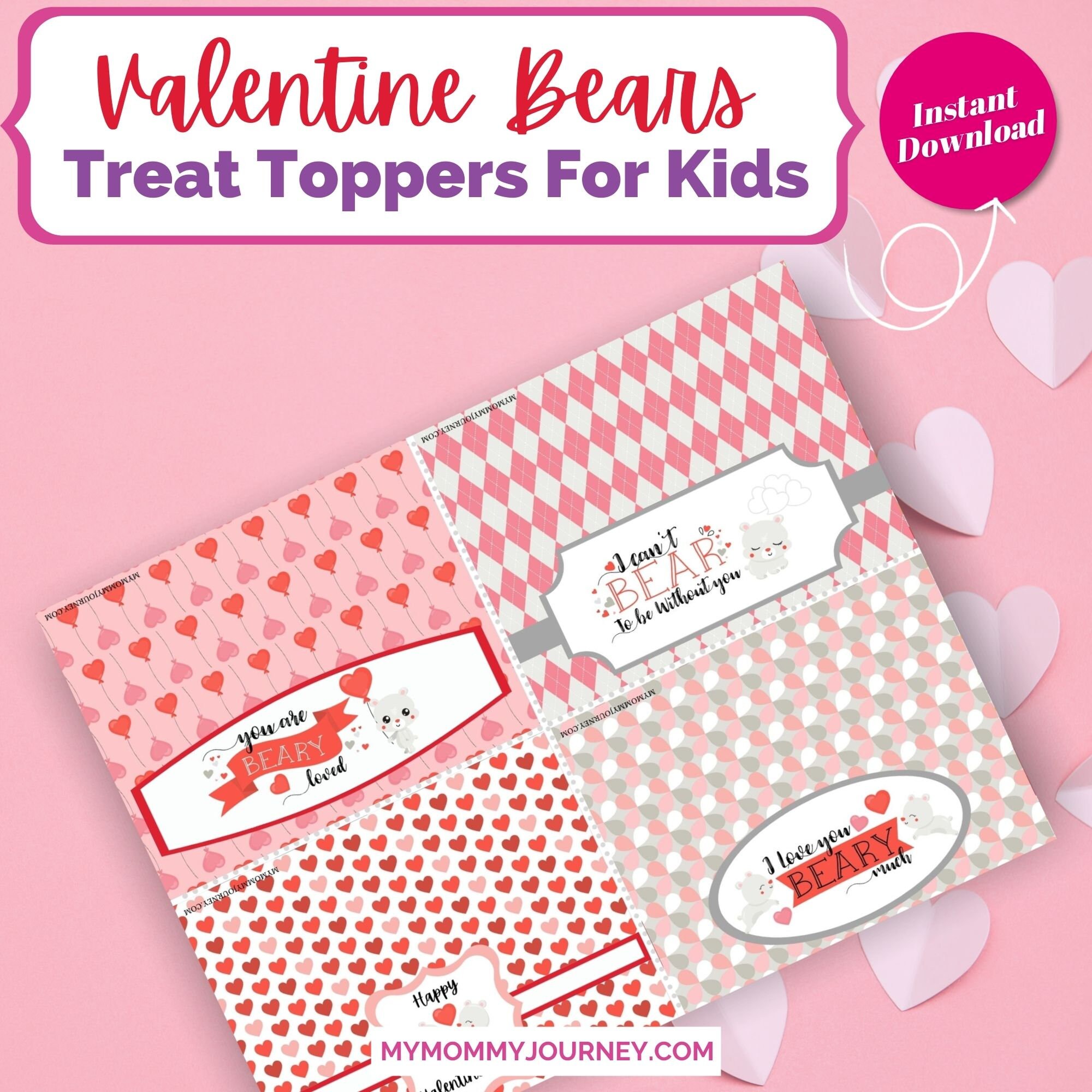 Valentine Treat Bag Toppers for Kids| Printable Valentine Favor Bag ...