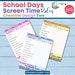 School Days Screen Time Rules for Kids, Screen Time Guidelines, After ...