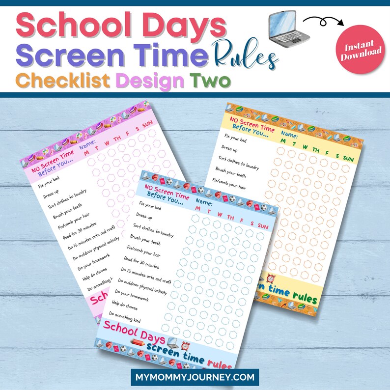 School Days Screen Time Rules for Kids, Screen Time Guidelines, After ...