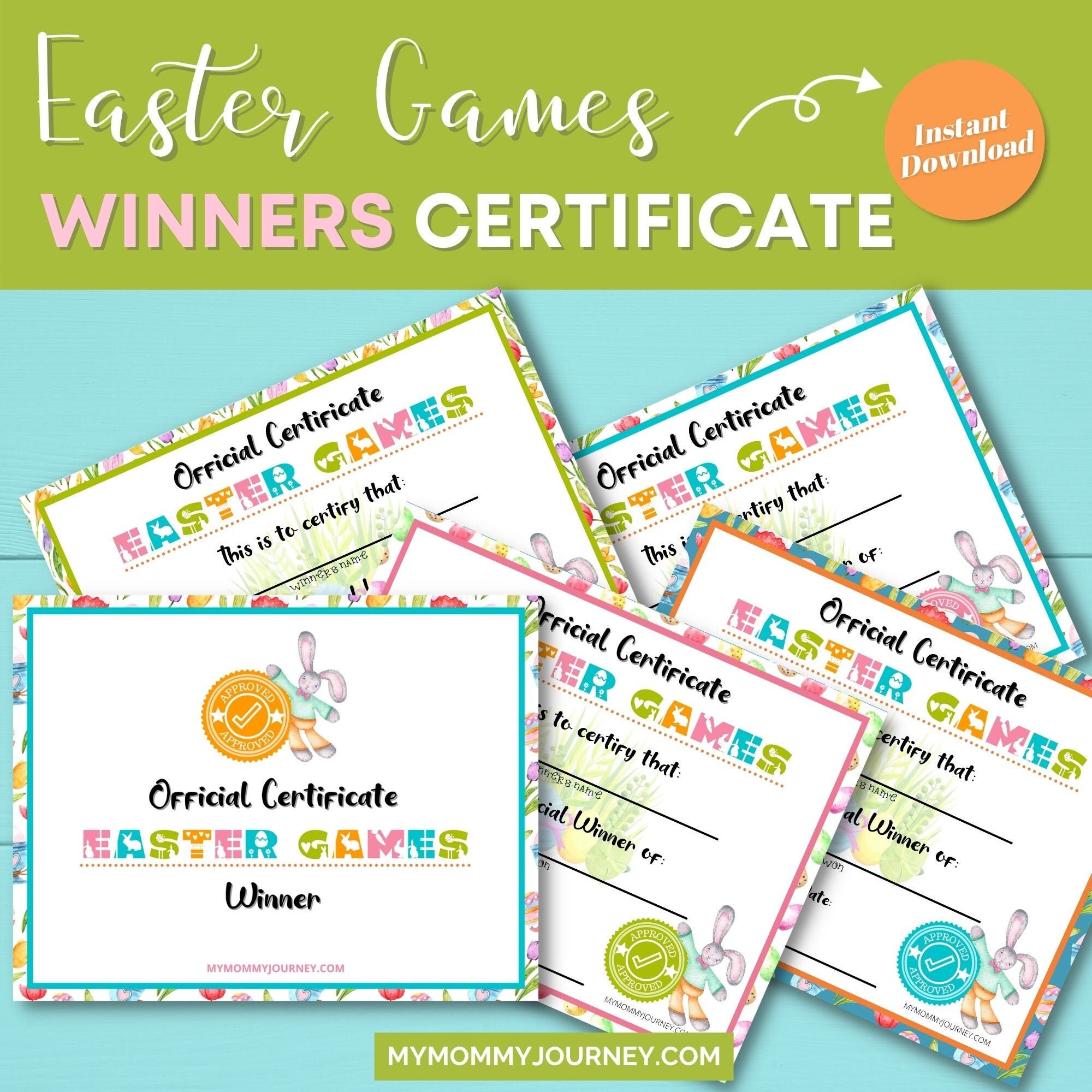 Easter Games Winners Certificate, Easter Award, Easter Reward for Kids ...