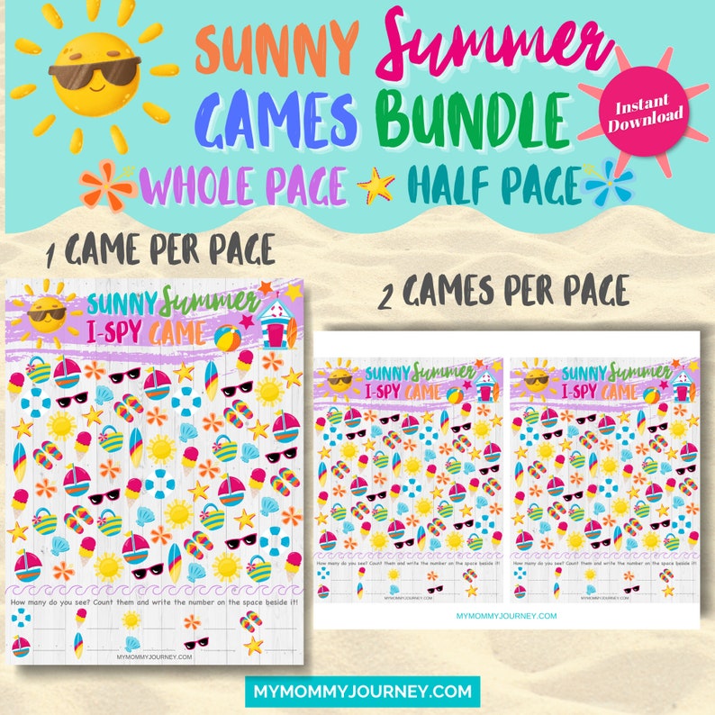 10 Sunny Summer Games Bundle, Printable Summer Party Games, Summer ...