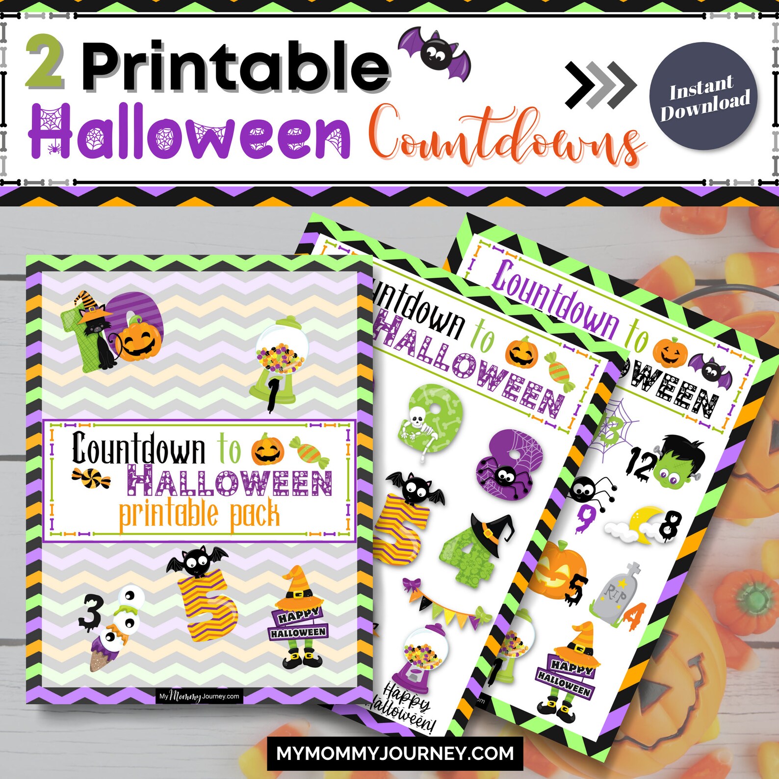 Halloween Countdown Printable Pack Printable Halloween | Etsy