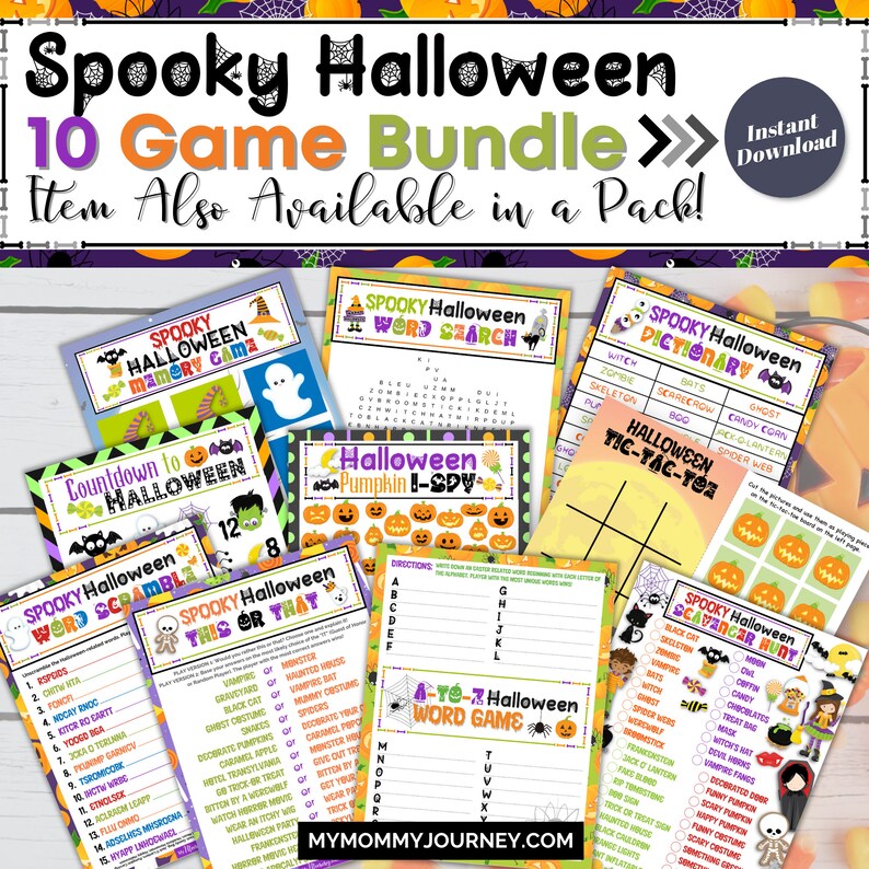 Halloween Pictionary Game, Printable Halloween Pictionary Words ...