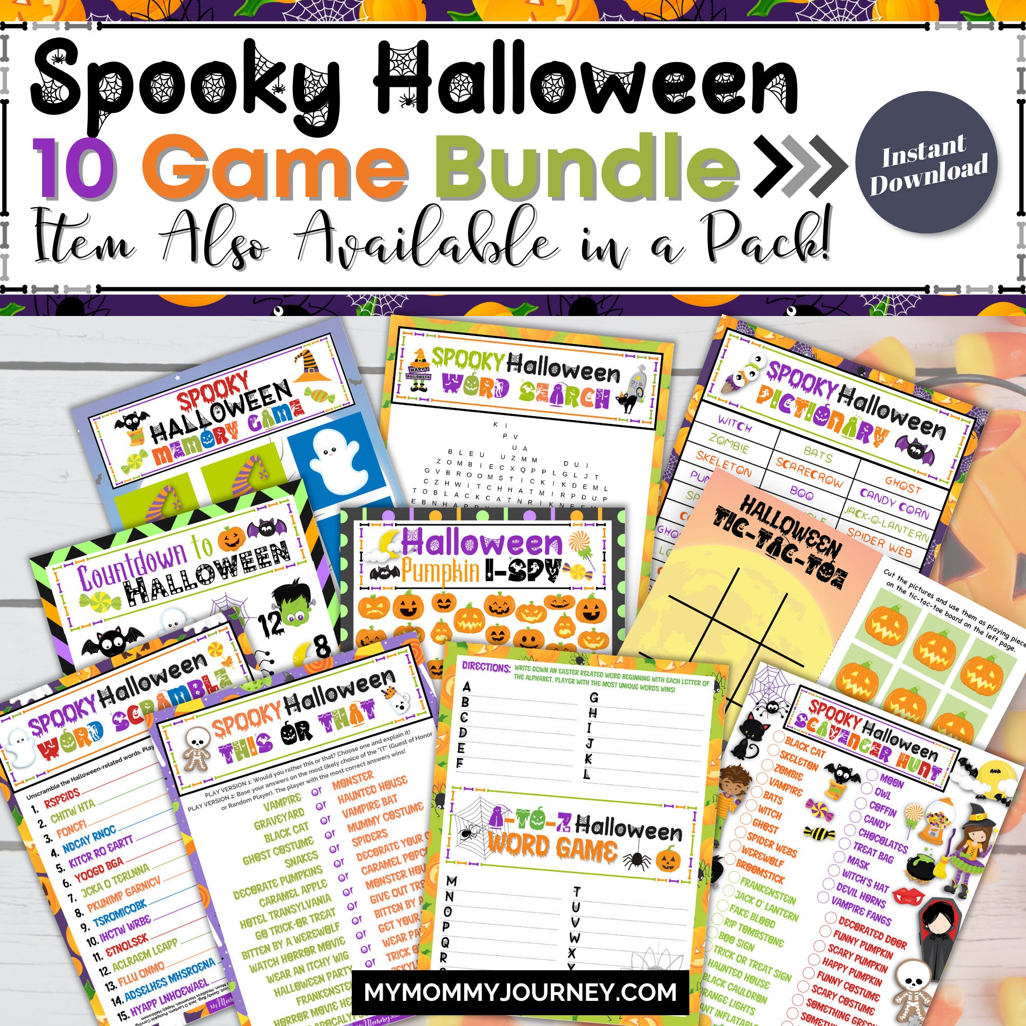 Halloween Pictionary Game, Printable Halloween Pictionary Words ...