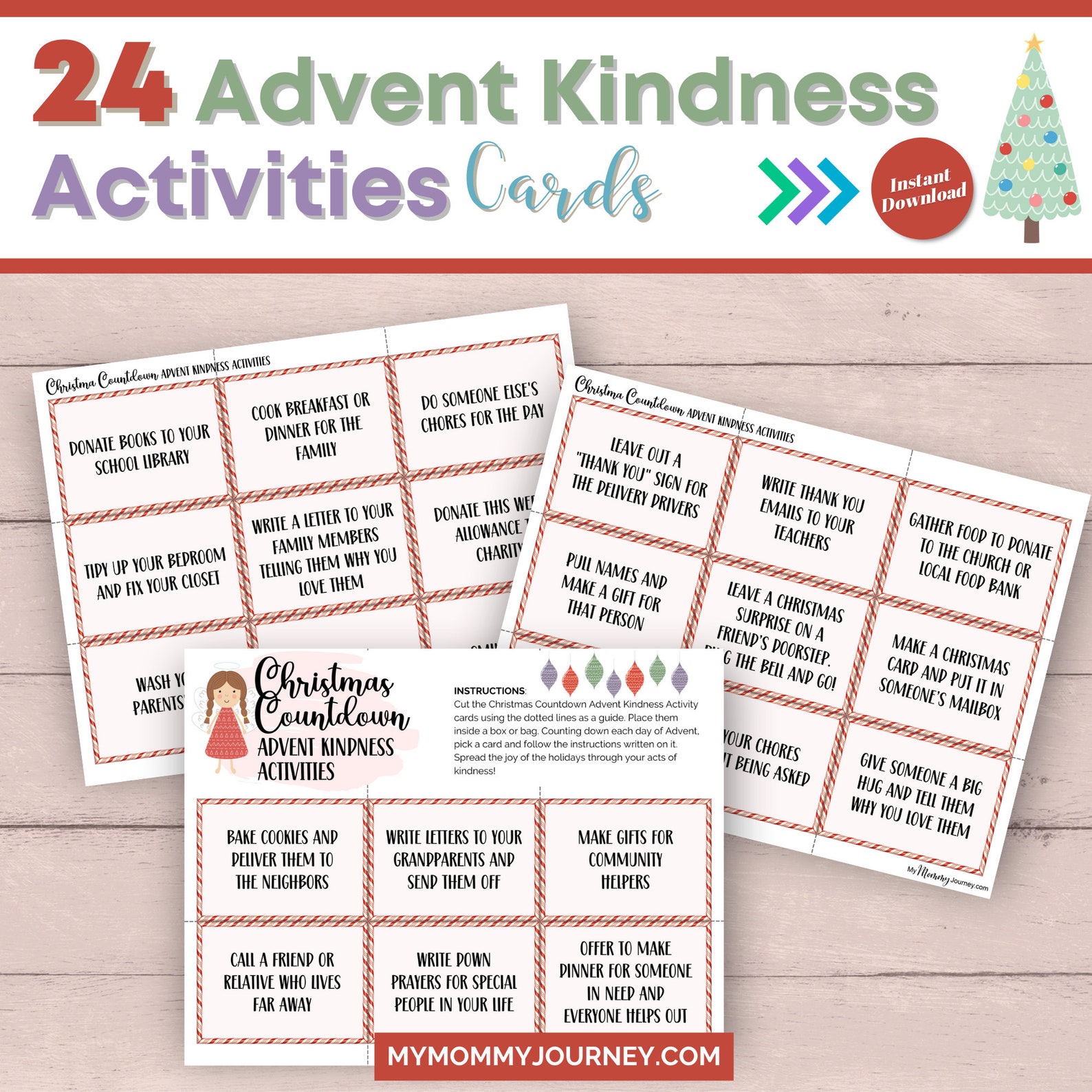 Christmas Countdown Advent Calendar for Kids With Christmas Kindness ...
