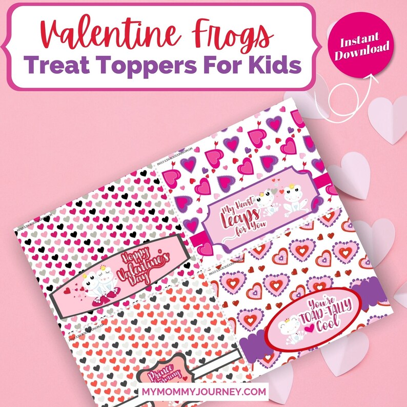 Valentine Treat Bag Toppers for Kids| Printable Valentine Favor Bag ...
