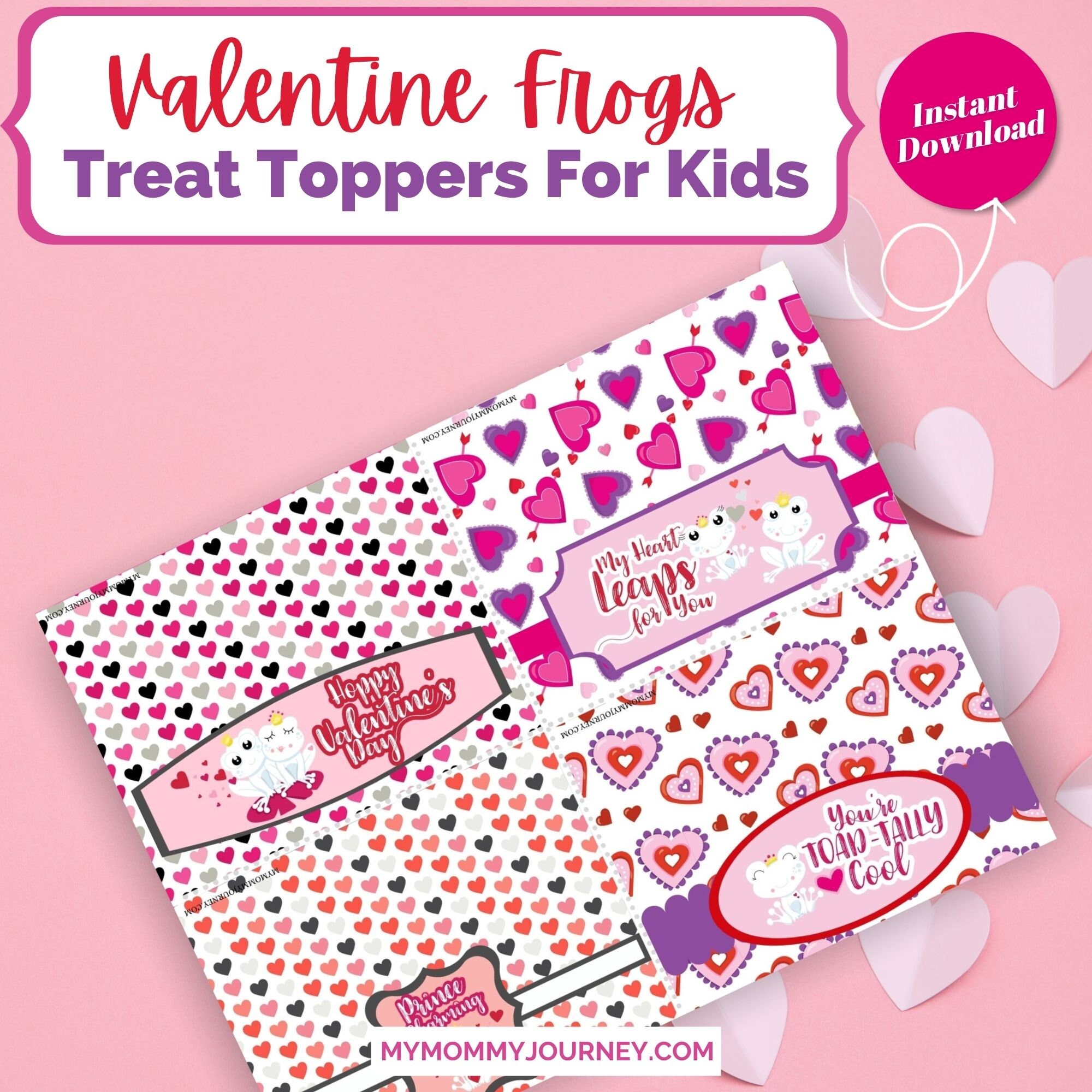 Valentine Treat Bag Toppers for Kids| Printable Valentine Favor Bag ...