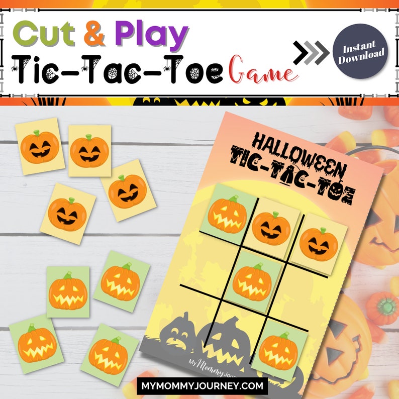 Spooky Halloween Tic Tac Toe Printable Halloween Tic-tac-toe | Etsy