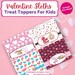 Valentine Treat Bag Toppers for Kids| Printable Valentine Favor Bag ...