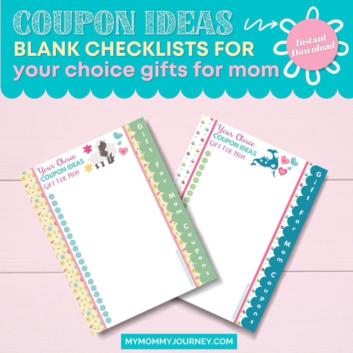 100 Gift for Mom Coupon Ideas Checklist, Printable Mothers Day Gift ...