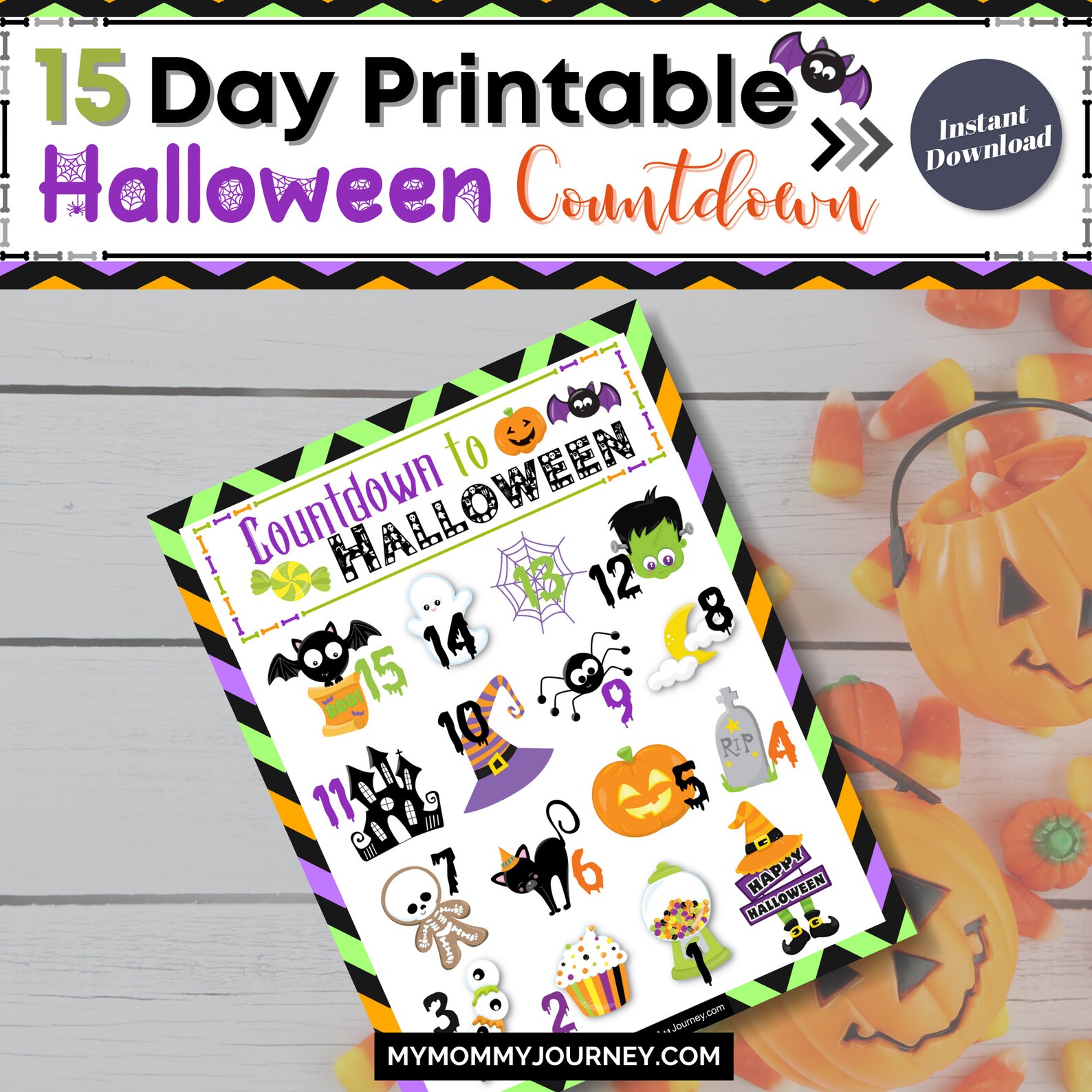 Halloween Countdown Printable Pack Printable Halloween | Etsy