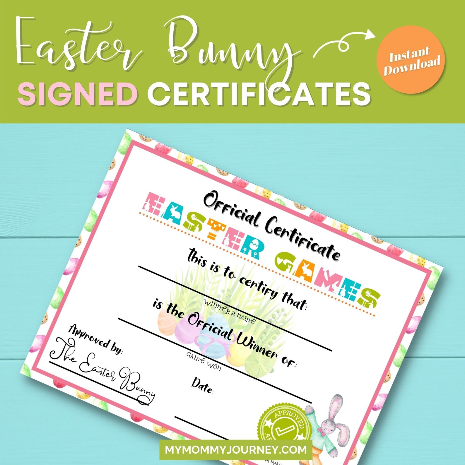 Easter Games Winners Certificate, Easter Award, Easter Reward for Kids ...