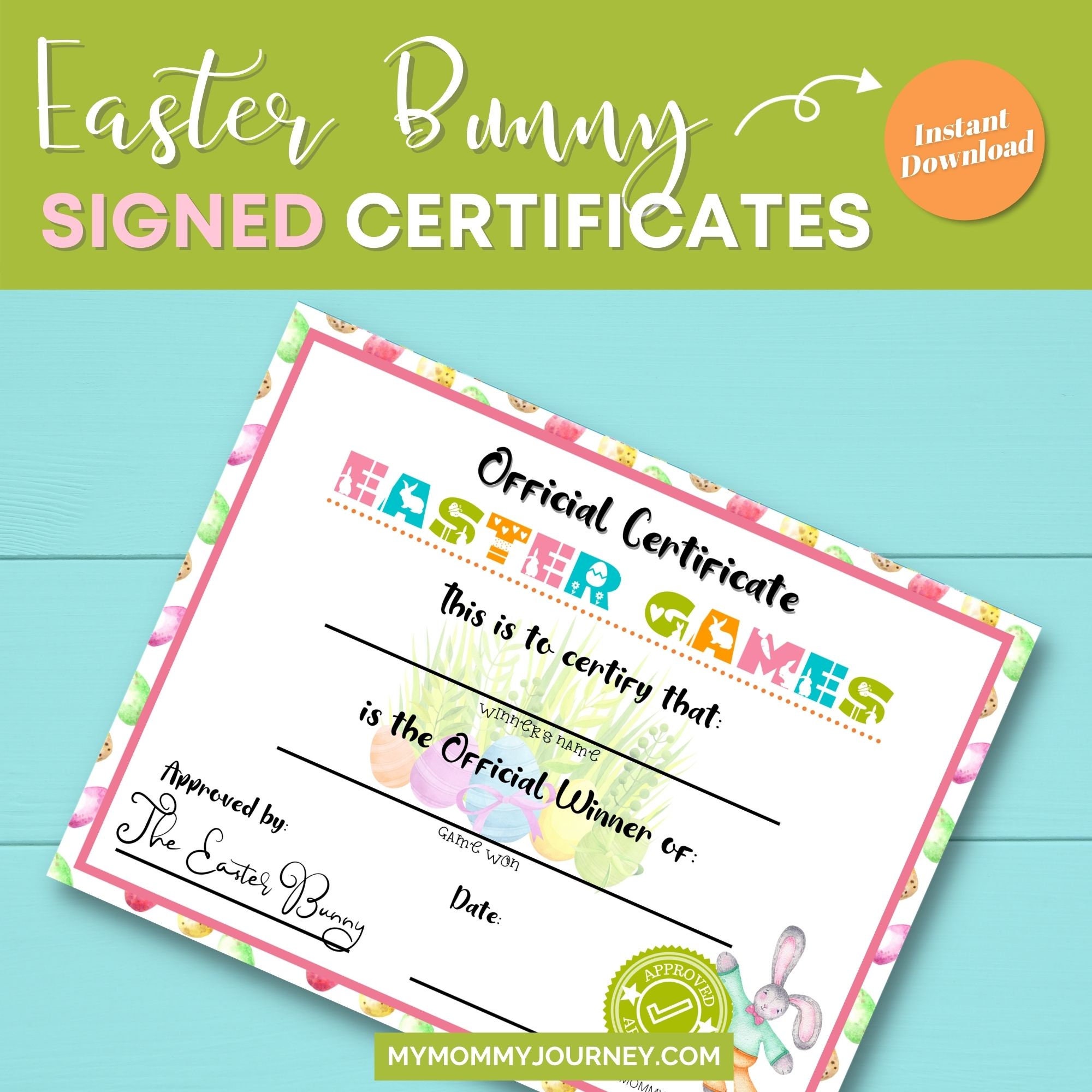 Easter Games Winners Certificate, Easter Award, Easter Reward for Kids ...
