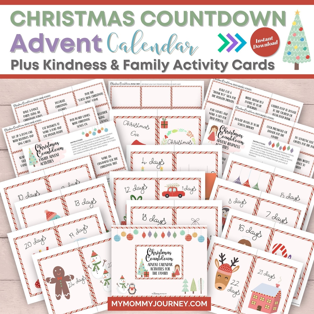 Christmas Countdown Advent Calendar for Kids With Christmas Kindness ...