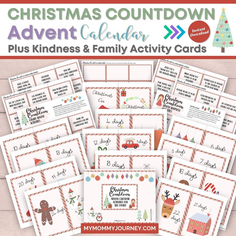 Christmas Countdown Advent Calendar for Kids With Christmas Kindness ...