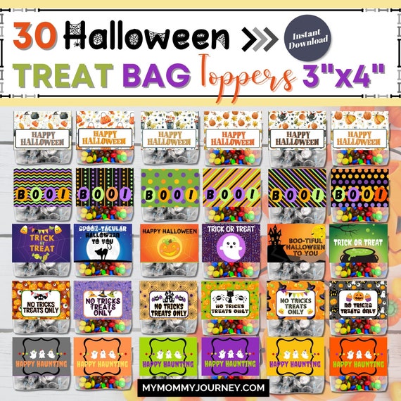 Halloween Treat Bag Toppers 3 Inch Size Printable Trick or - Etsy